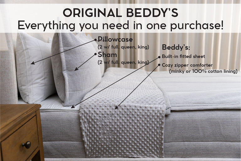 Harper Luxe Platinum Gray Bedding: Zipper Bedding | Beddy's