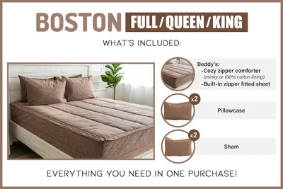 Boston Luxe Two-Tone Tweed Zipper Bedding | Beddy's